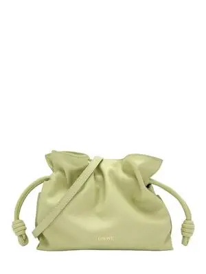 Loewe Flamenco Mini Leather Clutch Light Green