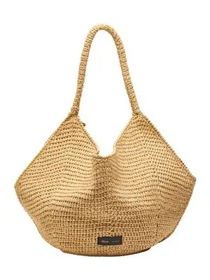 Khaite Lotus Medium Raffia Tote Natural