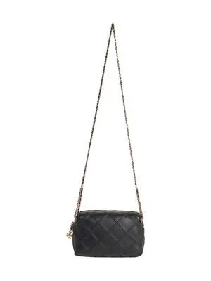 Tory Burch Fleming Mini Leather Crossbody Bag - Black