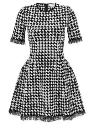 ALEXANDER MCQUEEN Houndstooth Jacquard Mini Dress
