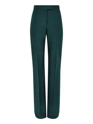 FERRAGAMO Wool Faille Trousers Green