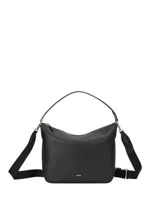 BOSS Alyce Leather Hobo Bag - Black