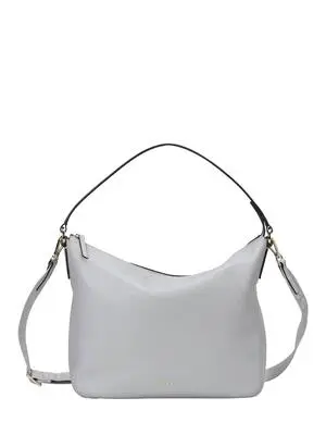 BOSS Alyce Leather Hobo Bag - Light/ Pastel Grey