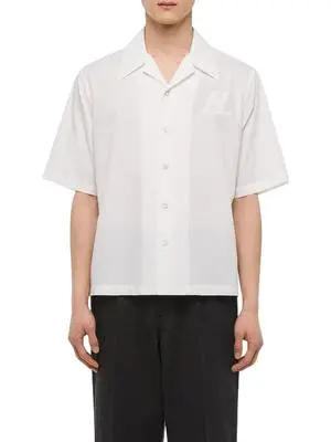 Helmut Lang Boxy Soft Broad Poplin Camp Shirt - White - 100