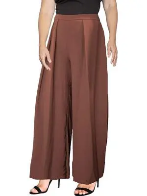 STANDARDS & PRACTICES High-Waisted Wide Leg Pants Rust