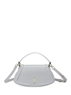 BOSS Medium Ariell Leather Shoulder Bag - Light Grey