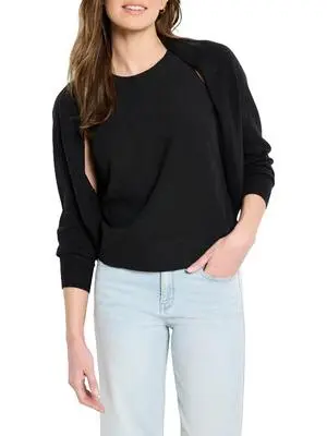 NIC+ZOE Cotton-blend Shrug Cardigan - Black Onyx