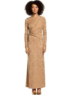 DASKA Eris Zebra Print Maxi Dress - Camel