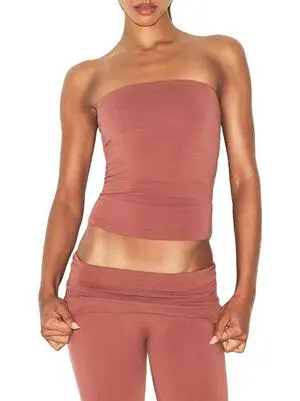 SKIMS Stretch Cotton Jersey Tube Top Redwood