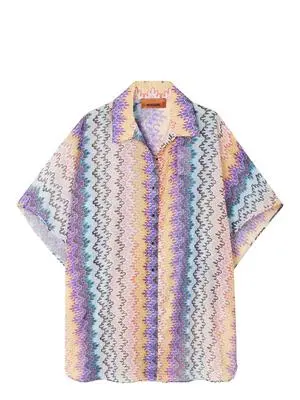 Missoni Printed Cotton And Silk-blend Shirt - Pink