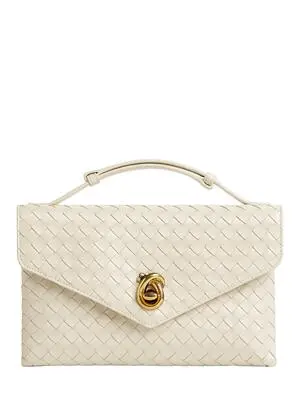 Bottega Veneta Intrecciato Leather Knot Lock Cross-body Bag - Sea Salt