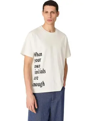 BOTTEGA  VENETA Cotton Printed Jersey T-shirt - Chalk