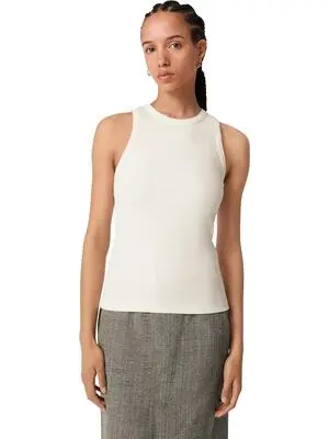 Bottega Veneta Cotton Rib Jersey Tank Top Chalk
