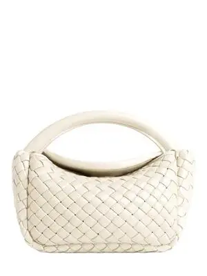 BOTTEGA  VENETA Small Intreccio Leather Top-handle Bag - Sea Salt