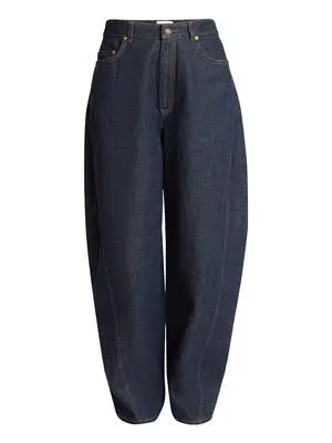 Givenchy Mid-rise Barrel-leg Denim Trousers - Dark Blue