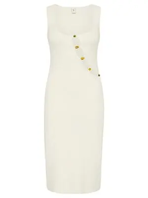 Sir The Label Chiara Beaded Knit Midi Dress - Ivory