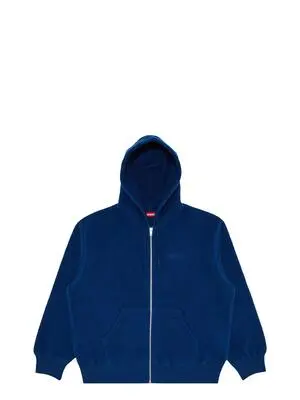 Supreme Pilled Zip Up Hooded Sweatshirt - Blue