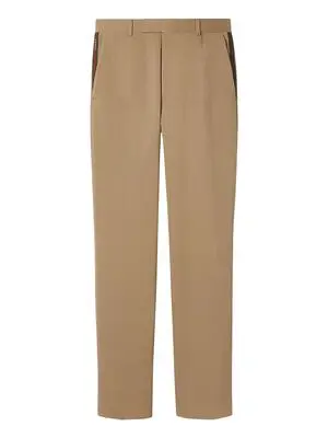 Gucci Web Triband Gabardine Trousers - Tan