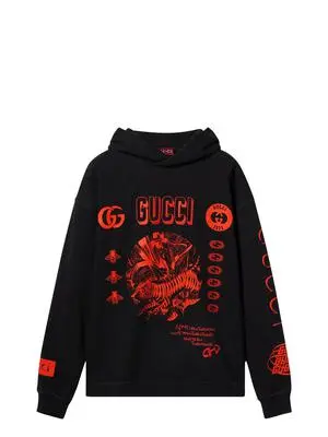 Gucci Printed Hoodie - Black