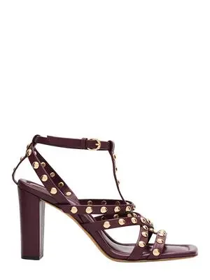 Ulla Johnson Bijou Studded Block-heel Sandals - Cognac