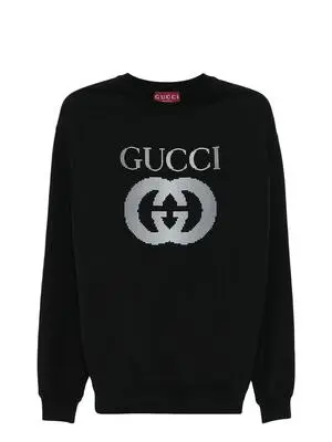 Gucci Interlocking Logo Crewneck Sweatshirt - Black