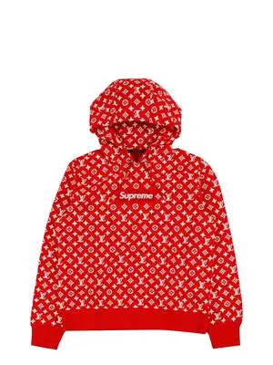 LOUIS VUITTON X Supreme Box Logo Hooded Sweatshirt - Red