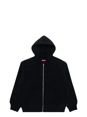 Supreme Pilled Zip Up Hooded Sweatshirt - Black