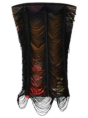 Jean Paul Gaultier Slashing 3d City Mini Dress - Brown