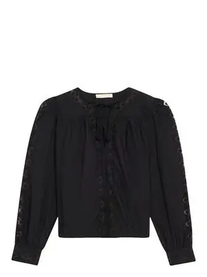 Ulla Johnson Kady Long-Sleeve Blouse Noir