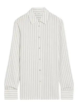 Vince Striped Silk-blend Shirt - White
