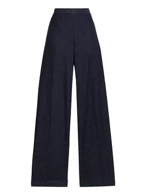 Vince Cotton-chambray Wide-leg Pants - Indigo