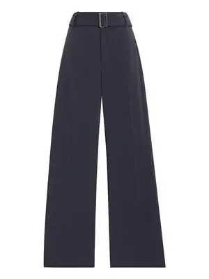 Vince Belted Crepe Wide-leg Pants - Charcoal