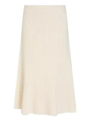 JOSEPH Ribbed Linen-blend Skirt - Ivory