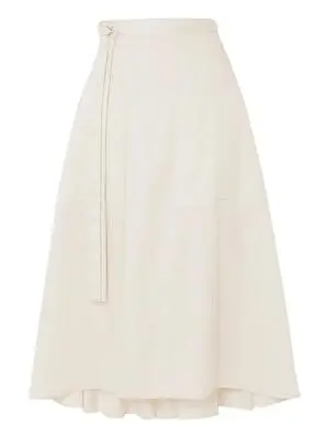 JOSEPH Alix Cotton Midi Wrap Skirt - Ivory