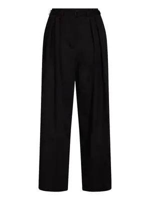 JOSEPH Tunius Cotton-sateen Wide-leg Pants - Black
