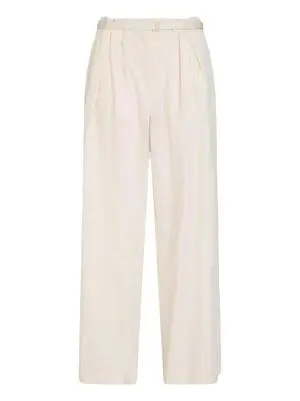 JOSEPH Tunius Cotton-sateen Wide-leg Pants - Ivory