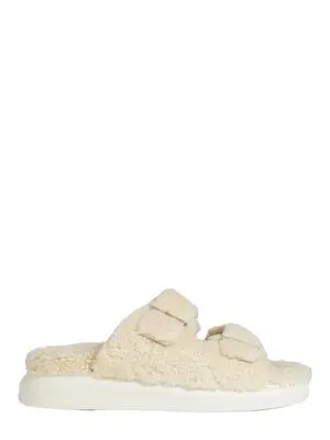 Alexander McQueen Shearling Slides - Ecru