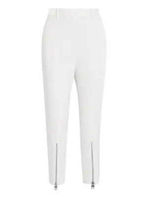 Alexander McQueen Cropped Skinny Crepe Pants - White