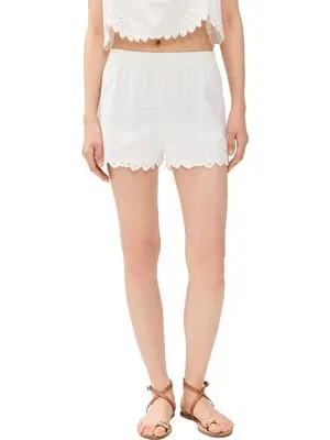 Z Supply Pesaro Embroidered Hem Shorts - White