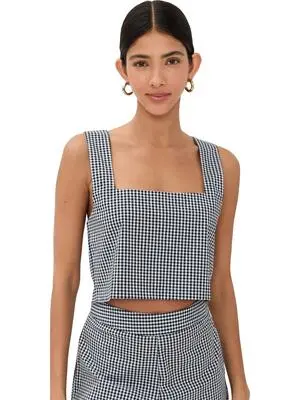 LE BOP Desiree Tank - Gingham Black & White