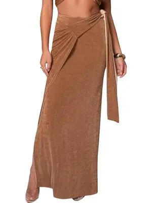 JLUXLABEL Reversible Maxi Skirt Brown