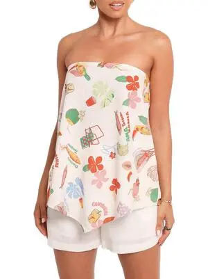 PETAL & PUP Printed Strapless Top - Alfresco