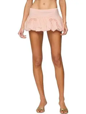 EDIKTED Margo Bubble Hem Miniskort - Light-pink
