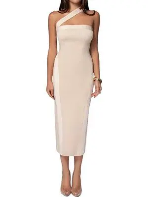 JLUXLABEL Ivone One-shoulder Knit Maxi Dress - Ivory