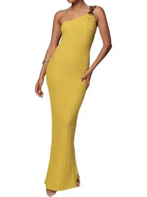 JLUXLABEL One-shoulder Maxi Dress With Beaded Strap - Lime