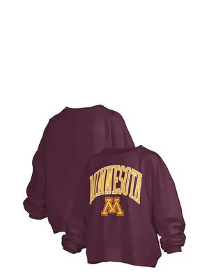 PRESSBOX Pressbox Minnesota Golden Gophers Janise Oversized Pullover Sweatshirt Maroon