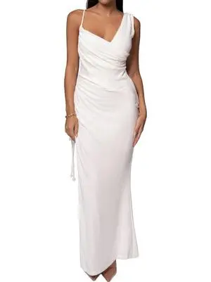 JLUXLABEL Asymmetric Maxi Dress - Ivory