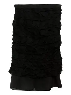 Rokh Scrunched Chiffon Skirt - Black