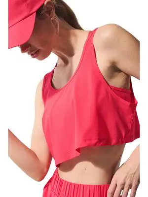 Alo Yoga Cropped Sport Star Tank Top - Candy Red