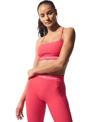 Alo Yoga Soft Relay Bra Candy Red/white